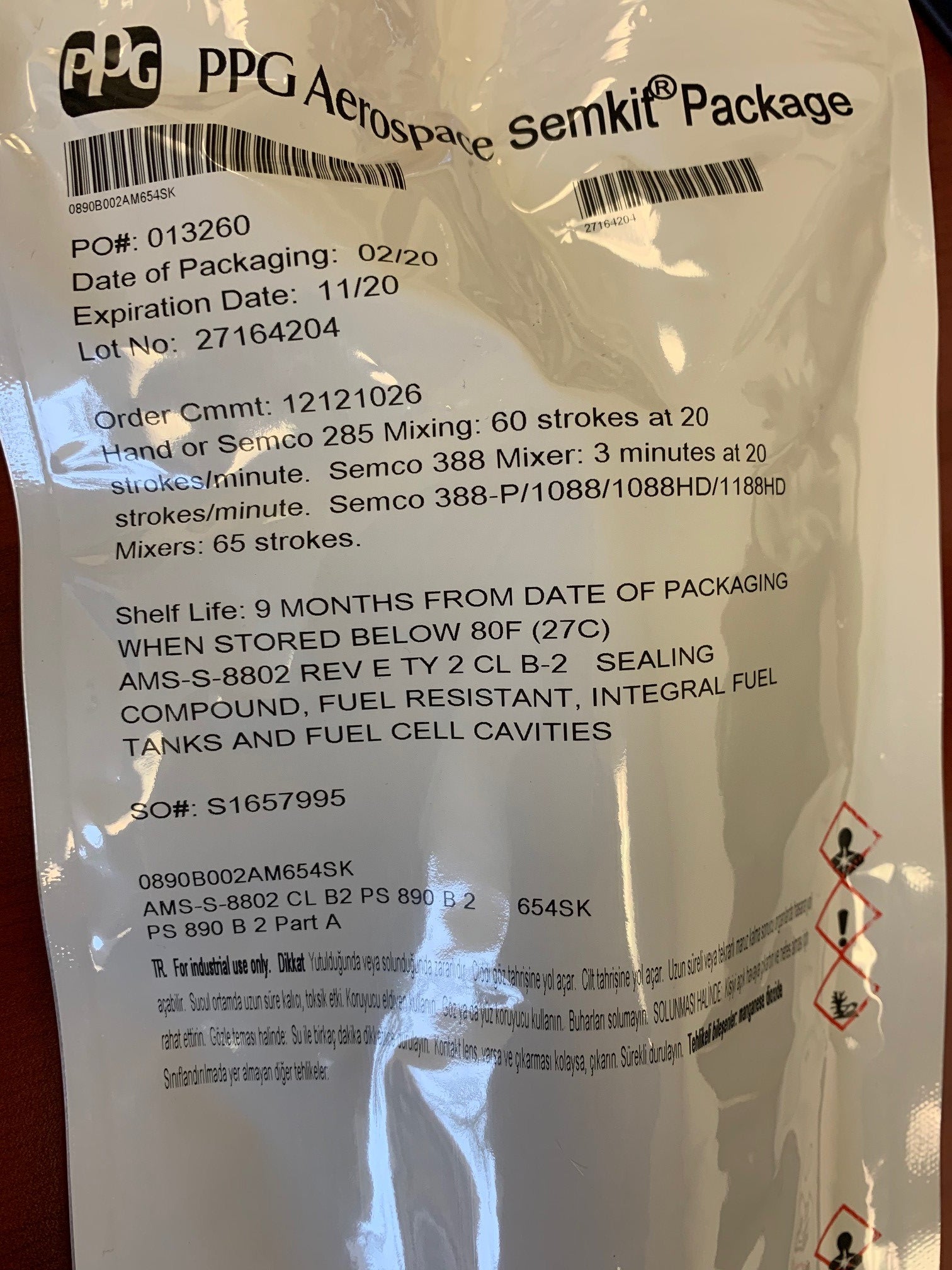 P/S 890 B-2 , 654 SEM KIT (6 Oz) $56.90 - MROSupplyShop